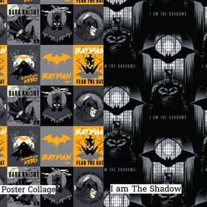 Batman Fabric - DC Comics Fabric 110cm Wide 100% Cotton Choice of 13 ...