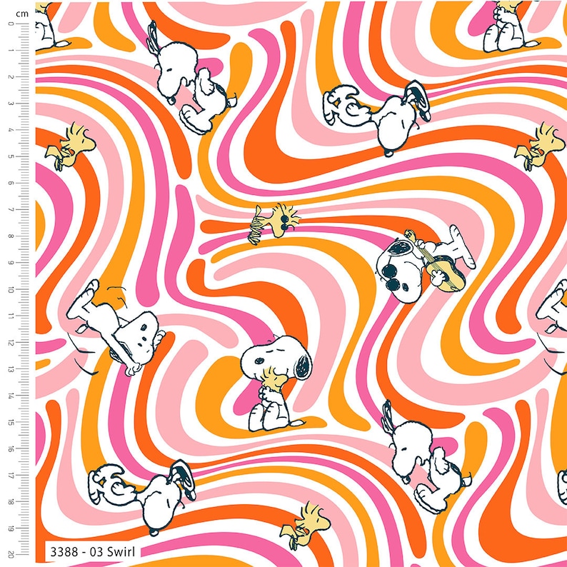 Snoopy Groovin’ – Peanuts Cotton Fabric 110cm Wide 100% Cotton Kid's ...