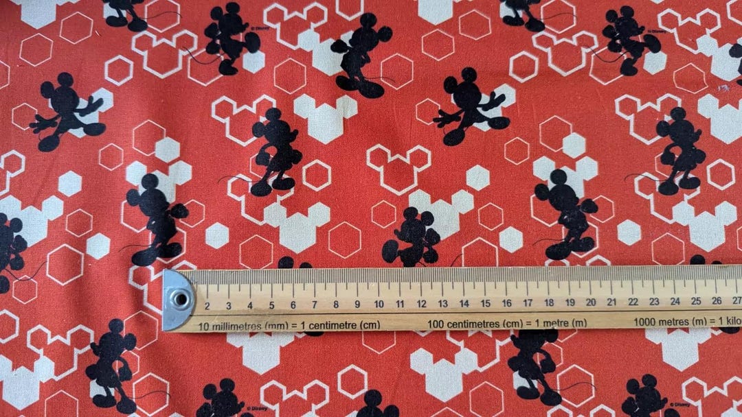 Mickey Mouse Silhouette Hexagon 100% Cotton 145cm Wide Digital Fabric ...