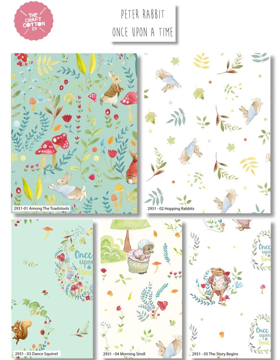 Beatrix Potter Once Upon a Time Peter Rabbit Fabric by Metre/half Metre ...