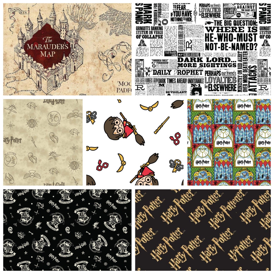 Harry Potter Fabric by Metre/half Metre the Daily Prophet Newspaper ...