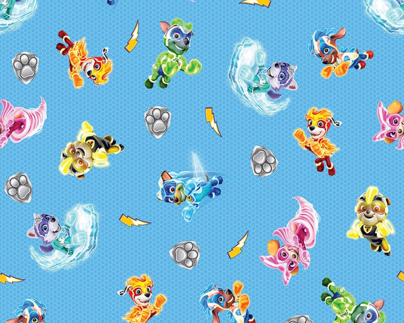 Paw Patrol 100 Cotton Fabric By Metre Half Metre Long Etsy Uk