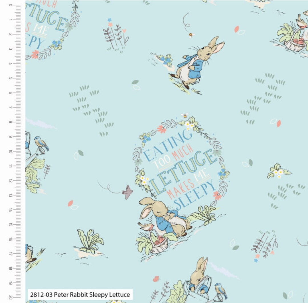 Beatrix Potter Peter Rabbit & Friends Fabric 112cm Wide 100% Cotton ...