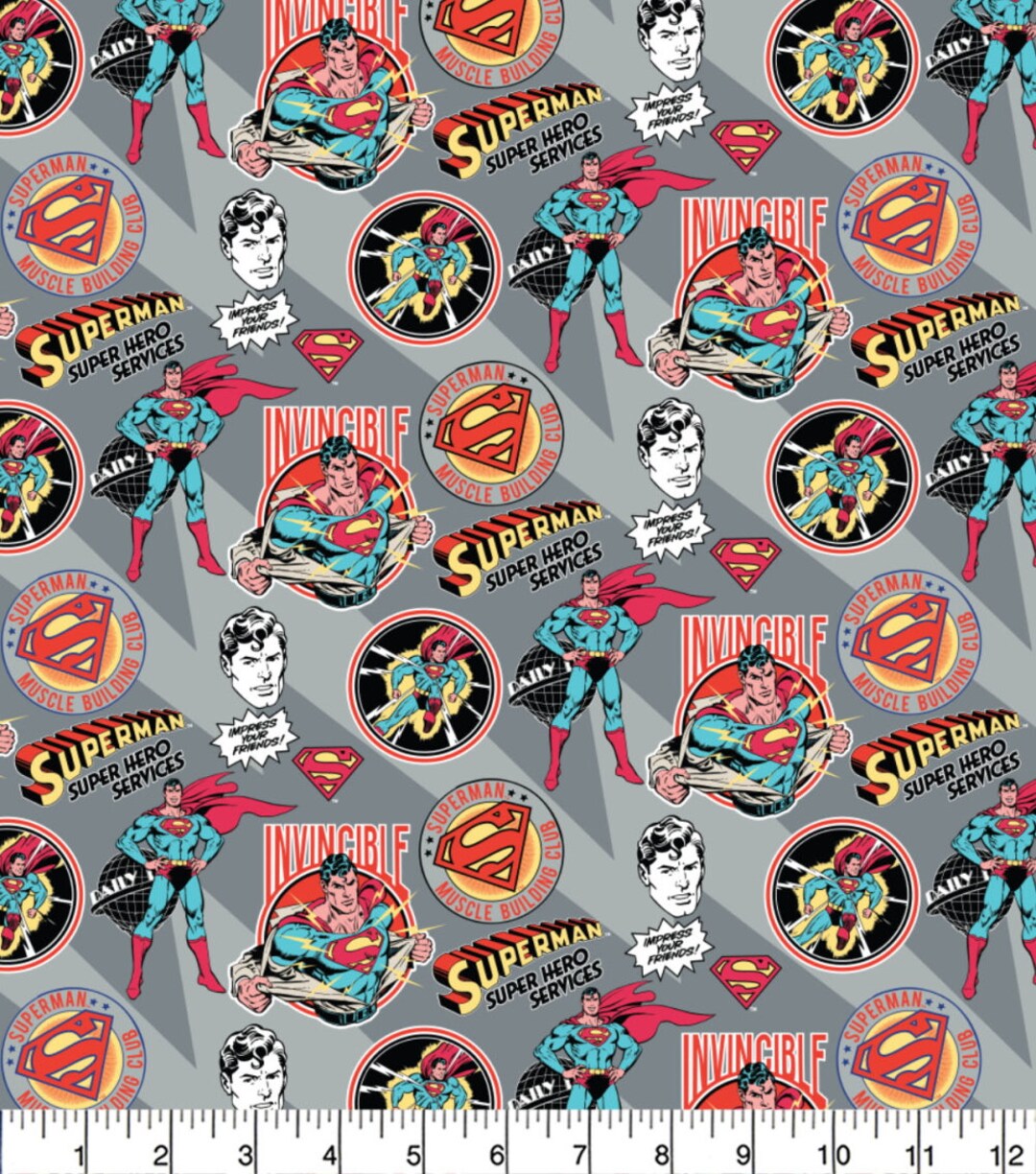 DC Comics Cotton Fabric by Metre/half Metre/ Fat Quarter Superman ...