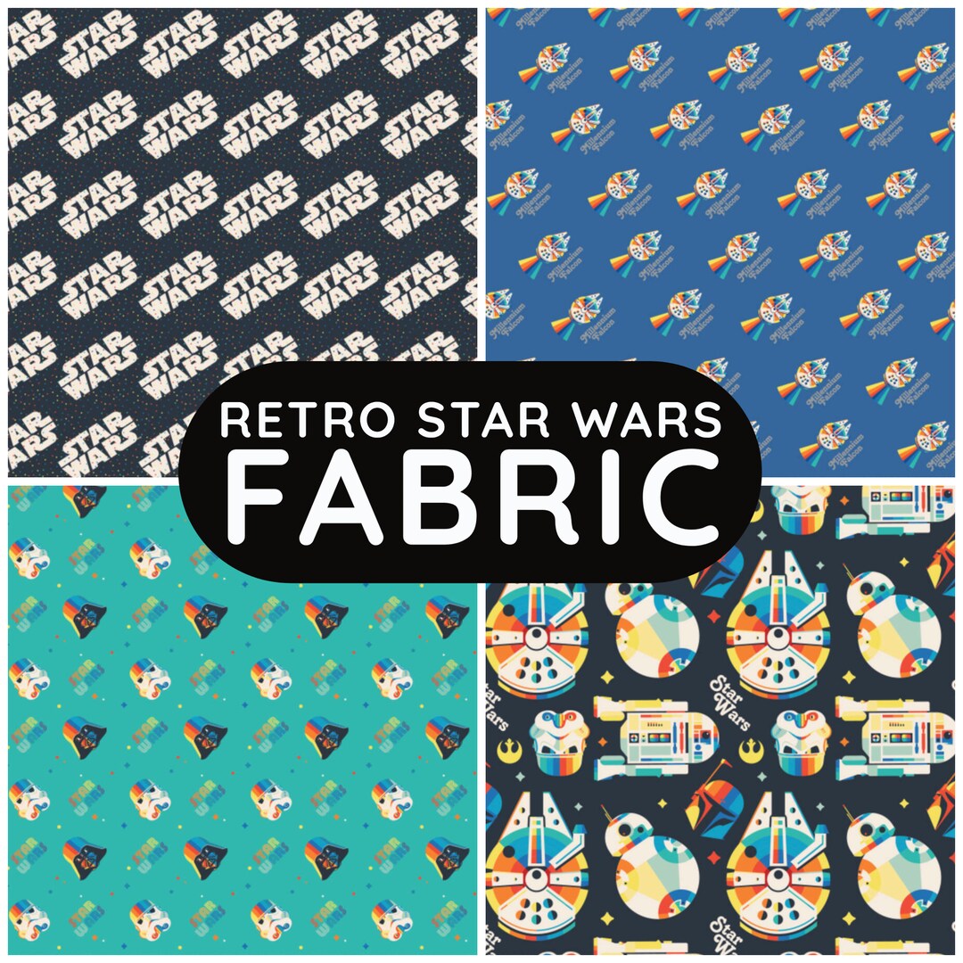 Retro Star Wars Cotton Fabric - 100% Cotton 112cm Wide Fabric by the ...