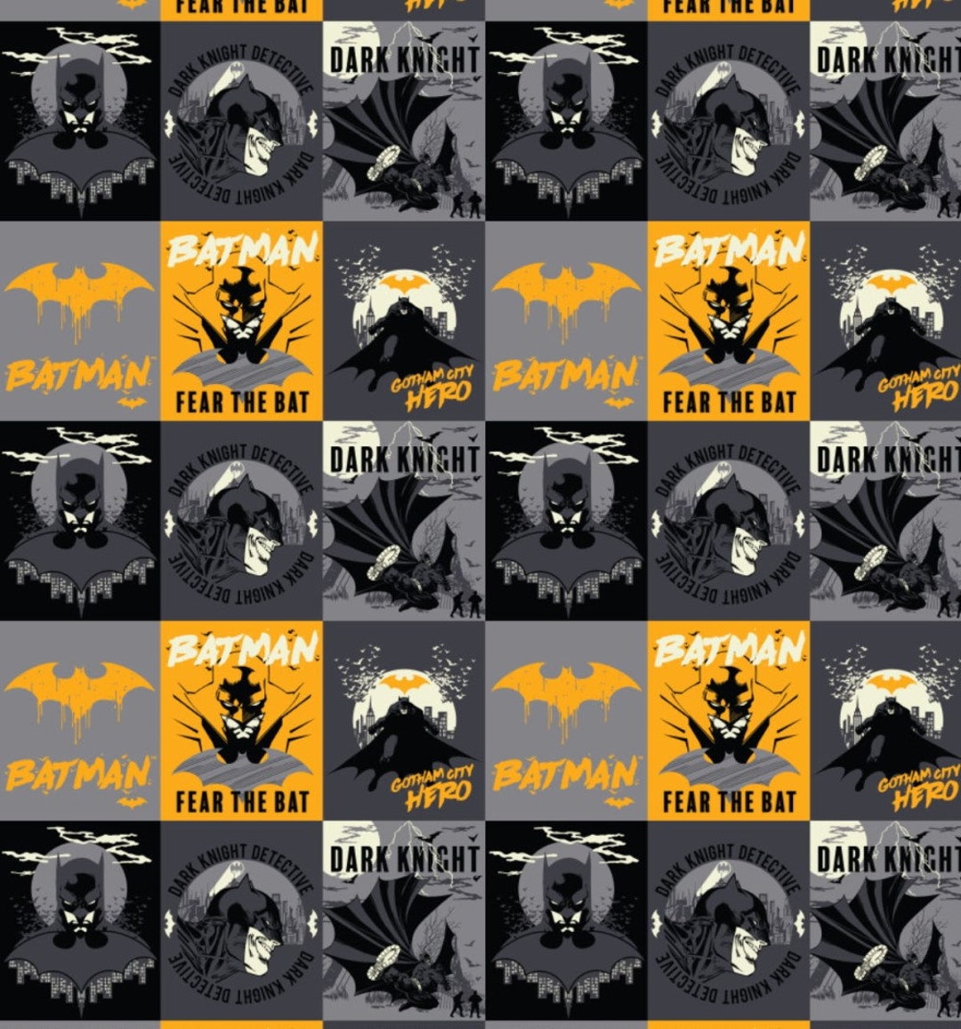 Batman Poster Collage Stoff 110cm breit 100% Baumwolle Echte Lizenz ...