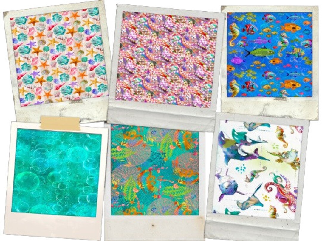 3 Wishes 100% Premium Cotton Fabric Shining Sea by Connie Haley 112cm ...