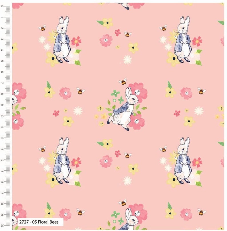 Beatrix Potter Peter Rabbit Flowers & Dreams Cotton Fabric - Etsy UK