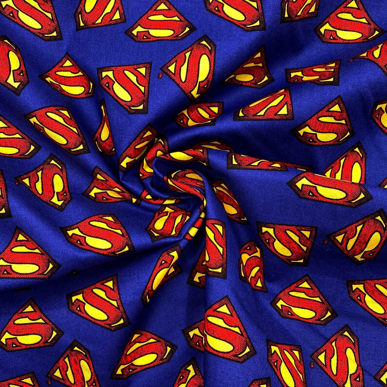 Camelot Superman Logo Fabric DC 100% Cotton Print Fabric - Etsy