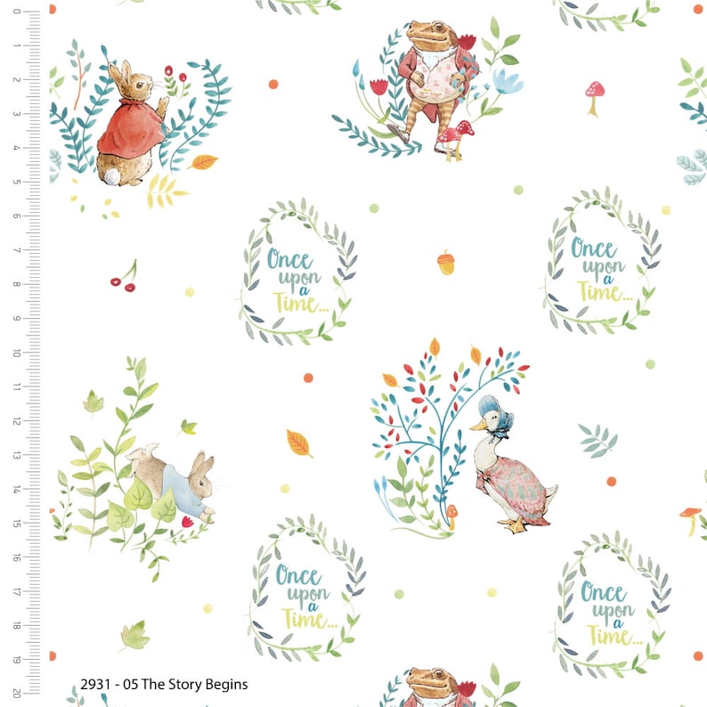 Beatrix Potter Once Upon a Time Peter Rabbit Fabric by Metre/half Metre ...