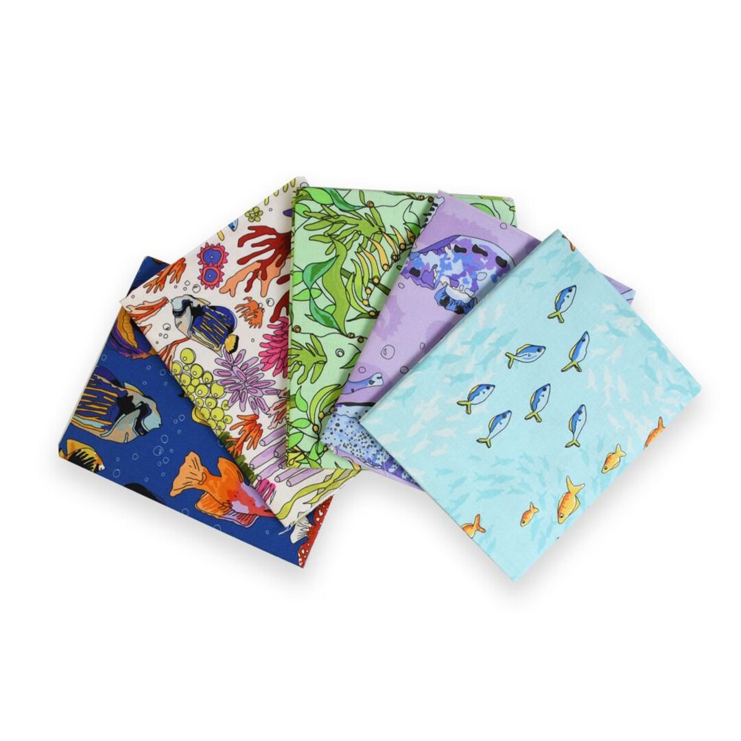 The Crafty Lass Sea in Colour Organic Cotton Fat Quarters 100% Organic ...