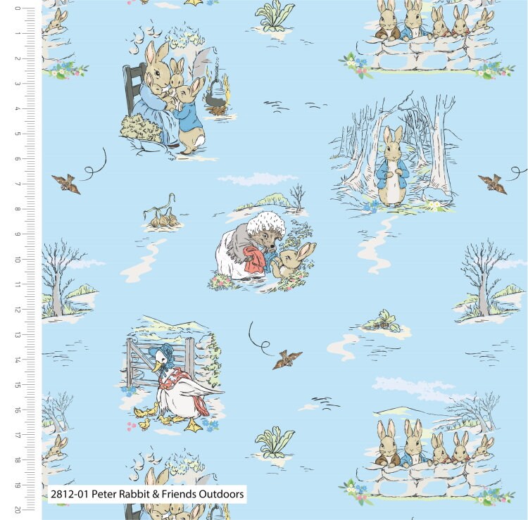 Beatrix Potter Peter Rabbit & Friends Fabric 112cm Wide - Etsy UK
