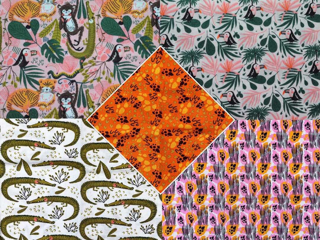 The Craft Cotton Co - Jungle Patterns Fabric by Metre/half Metre/fat ...