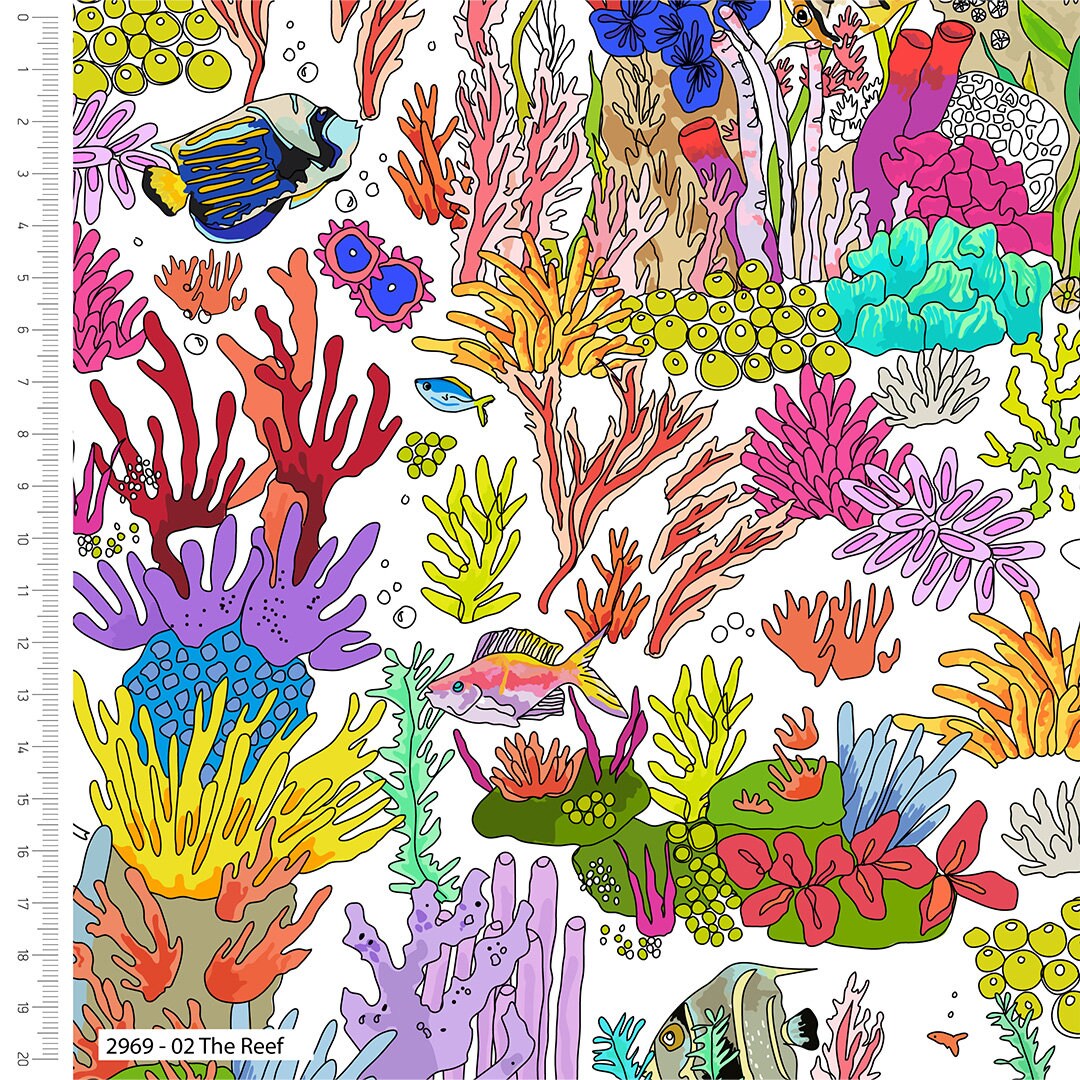 The Crafty Lass Sea in Colour Organic Cotton Fabric by Metre/half Metre ...