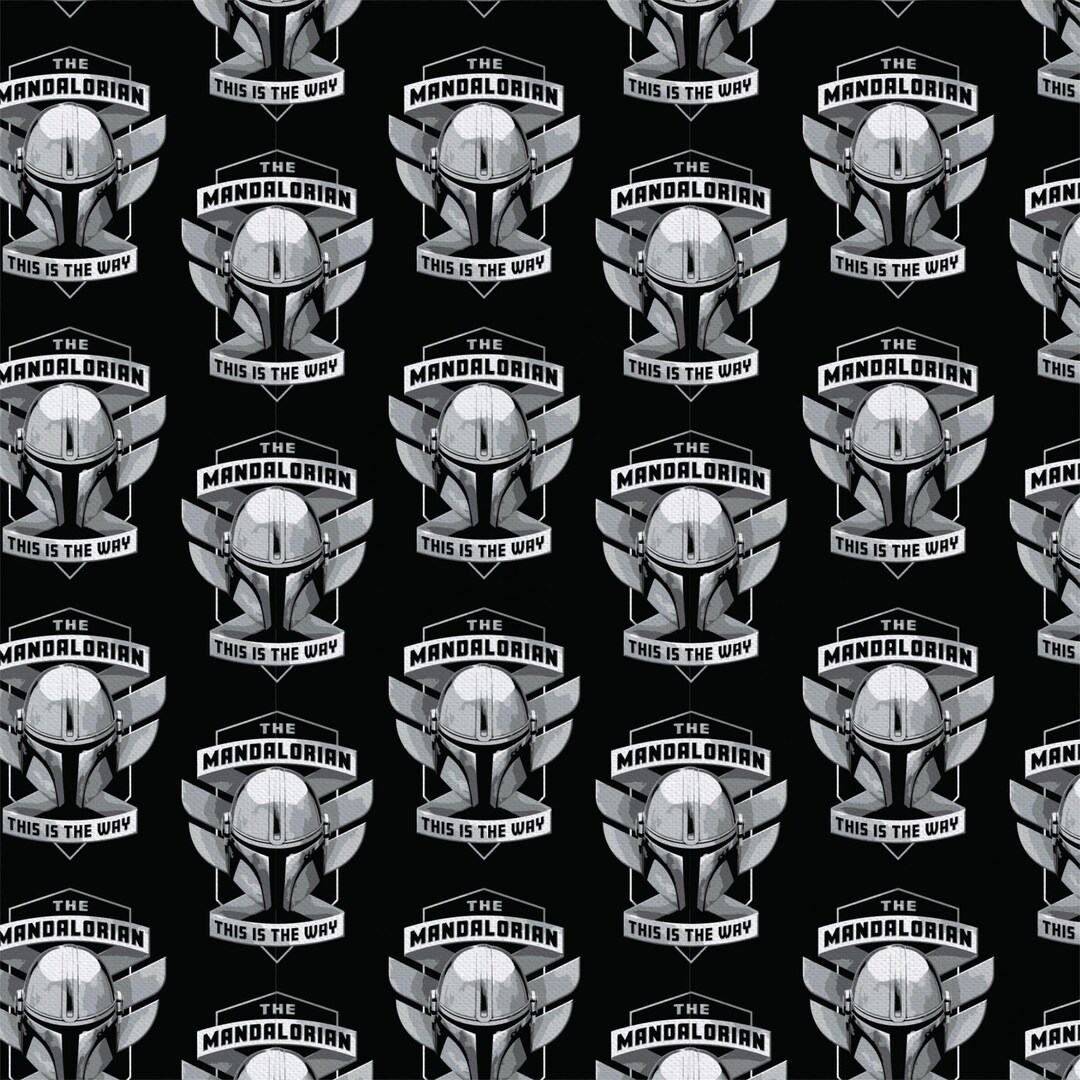Star Wars the Mandalorian II Mando Helmet Badge Black Cotton Fabric ...