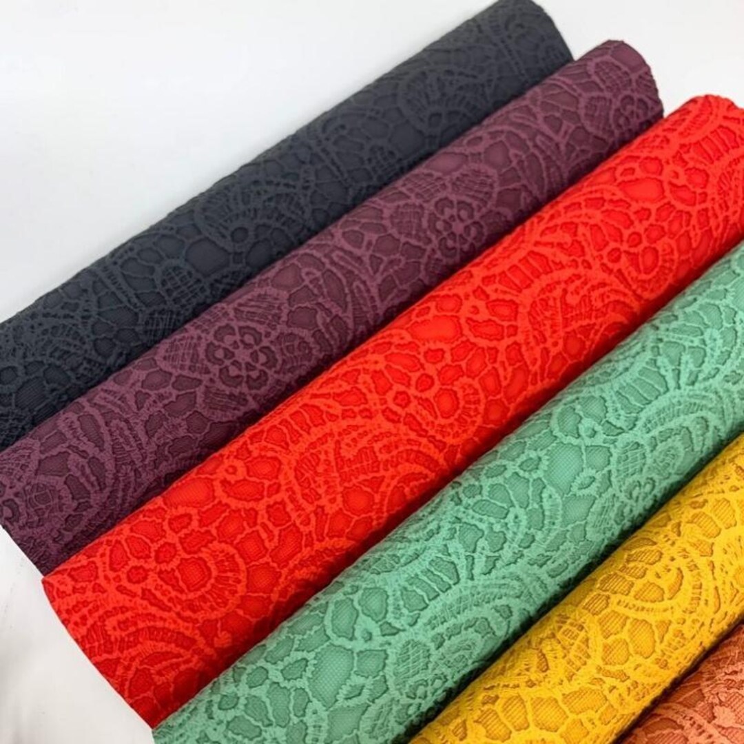 Craftsfabrics Embroidery Lace Flower Texture Embossed Synthetic Leather ...