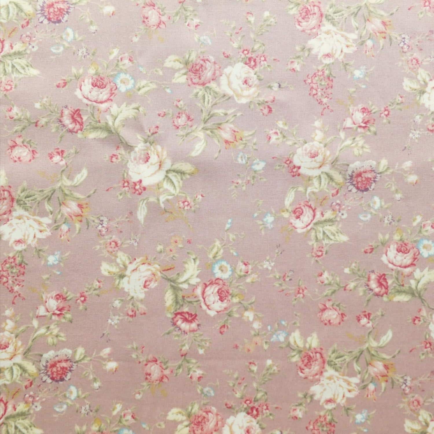 Rose & Hubble 100% Cotton Dusky Pink Rose Floral Print Woven Cotton ...