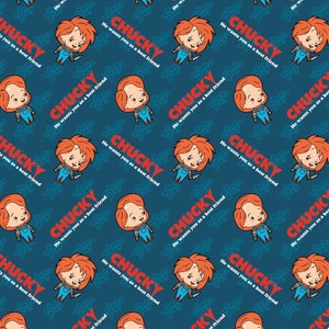 Chucky Fabric, Chucky Child’s Play Wanna Play Halloween Cotton Fabric ...