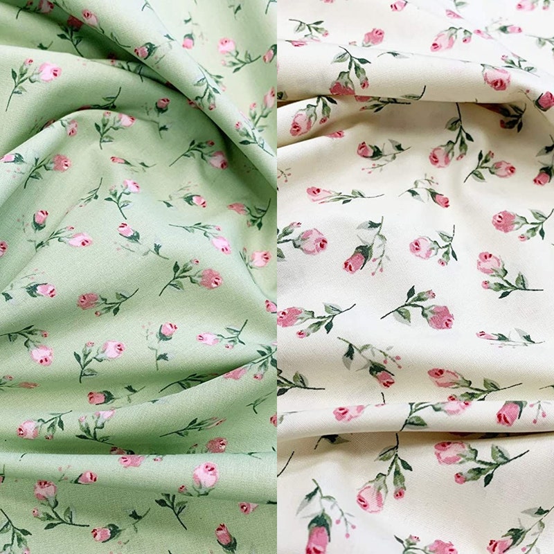 Rose Print Fabric - Etsy