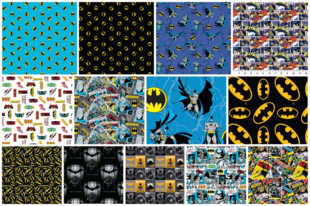 Batman Fabric - DC Comics Fabric 110cm Wide 100% Cotton Choice of 13 ...