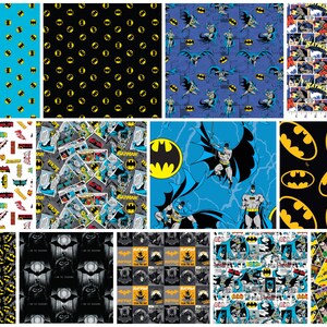 Batman Fabric - DC Comics Fabric 110cm Wide 100% Cotton Choice of 13 ...