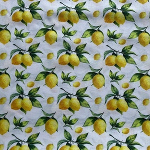 Little Johnny - Lemon Cotton Fabric Craft Fabric Material Yellow Lemon ...