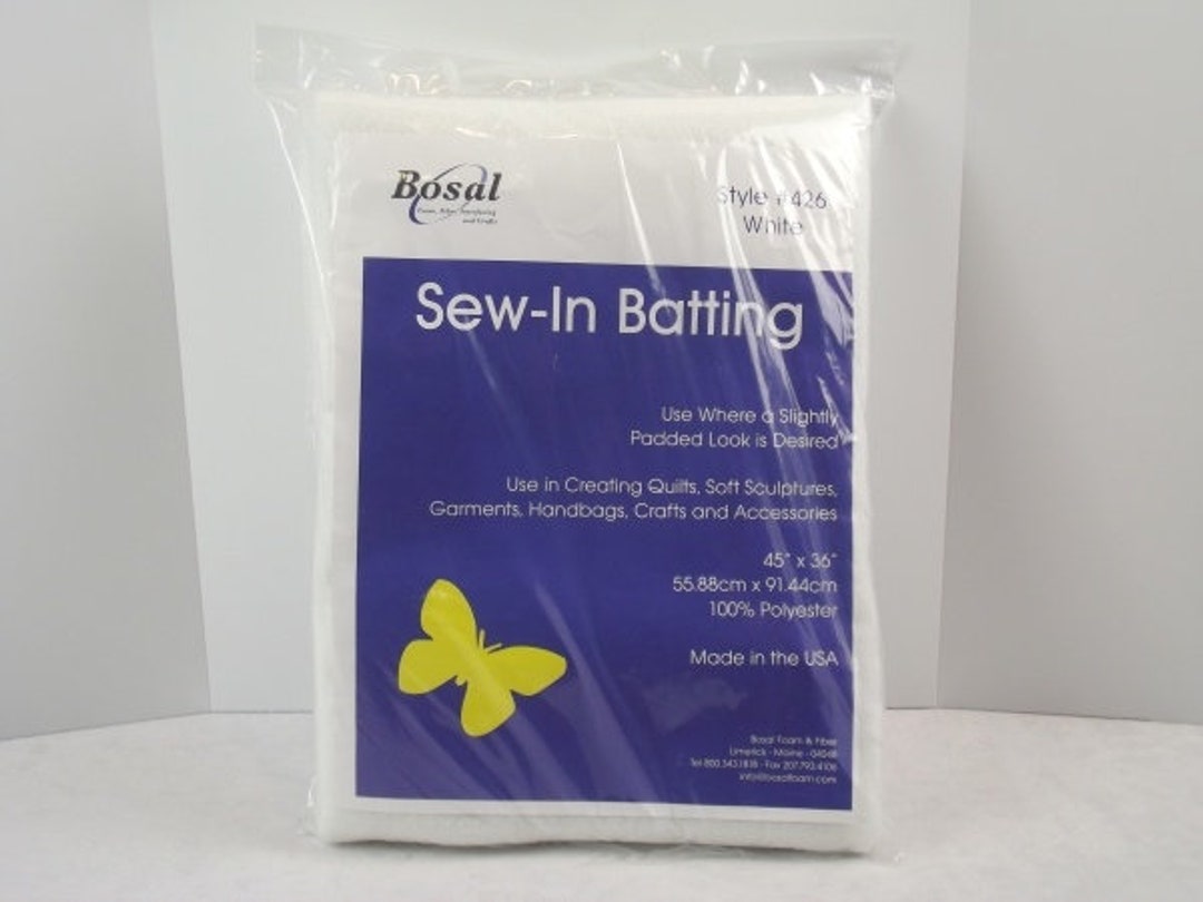 Bosal Batting Sew in 100% Polyester White, 45" X 36" (55.88cm X 91.44cm ...