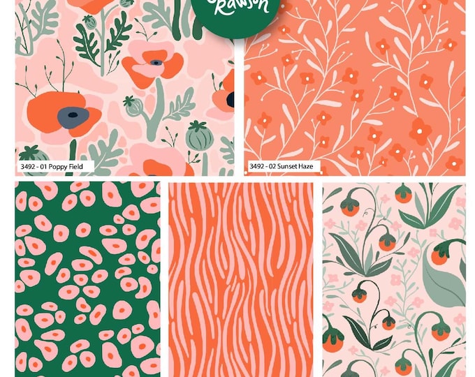 Poppy Queen by Savanna Rawson 100% Cotton 5pcs Fat Quarter Bundle ...