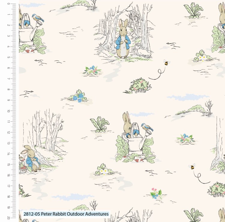Beatrix Potter Peter Rabbit & Friends Fabric 112cm Wide - Etsy UK