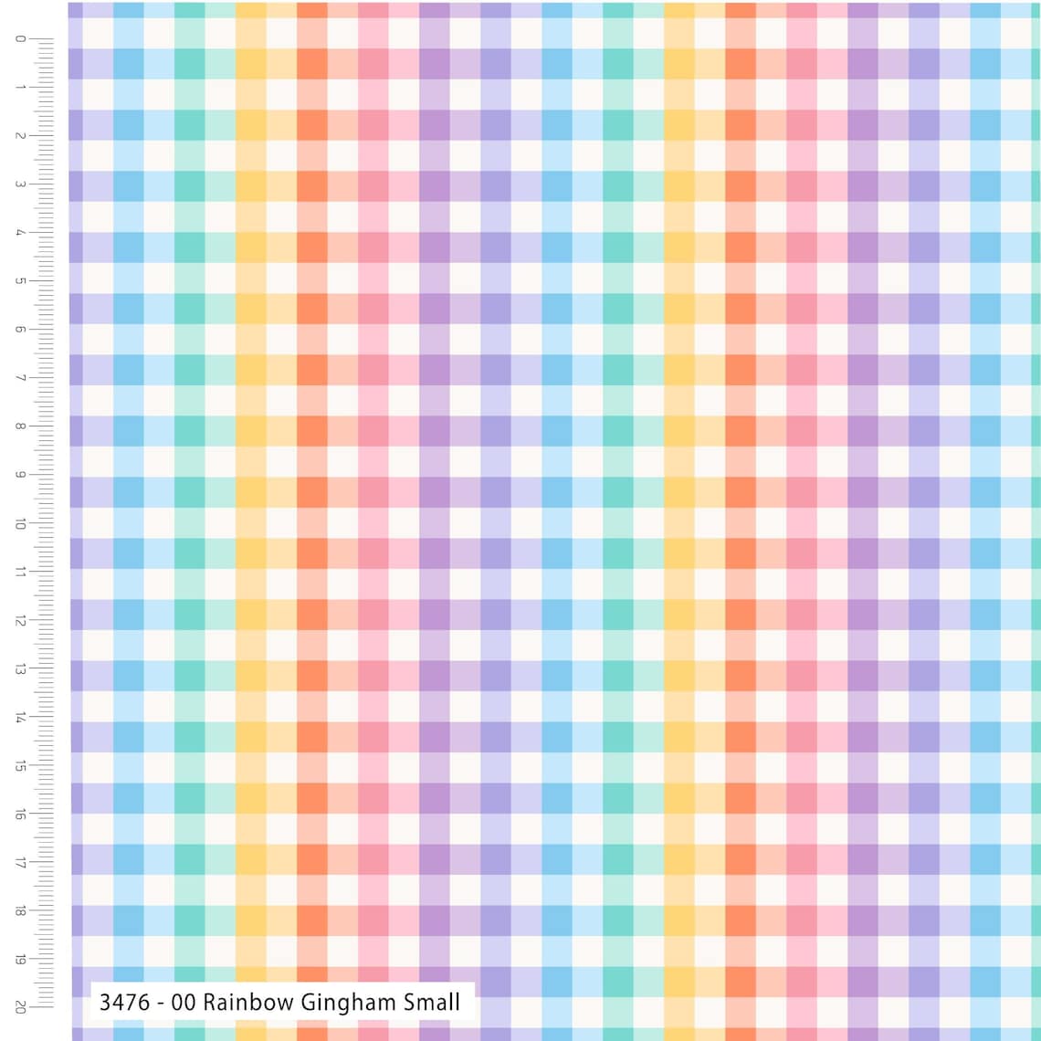 Rainbow Gingham Small - the Crafty Pie 100% Viscose Fabric 152cm/60 ...