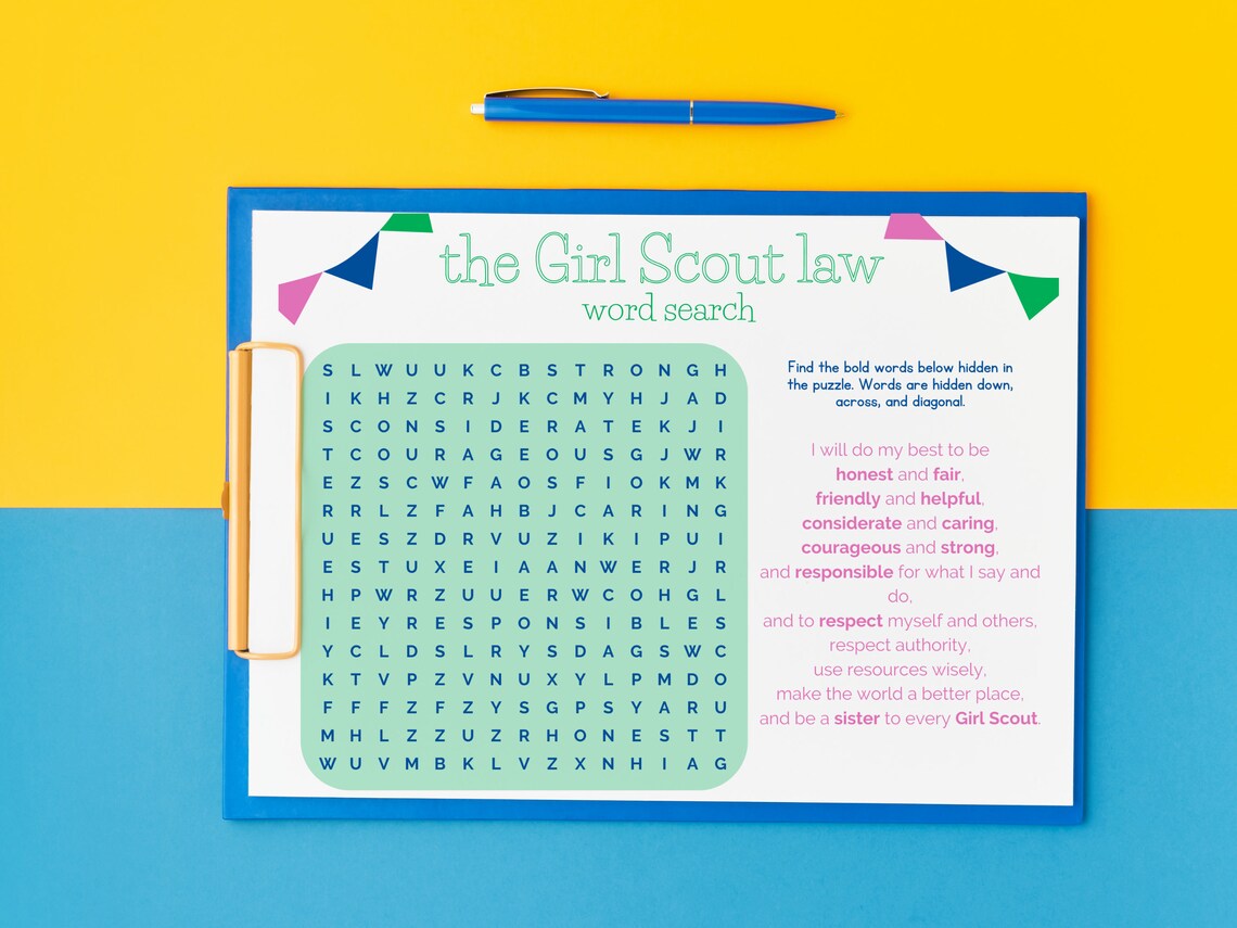 Girl Scout Law Word Search Girl Scouts Daisies Activities - Etsy