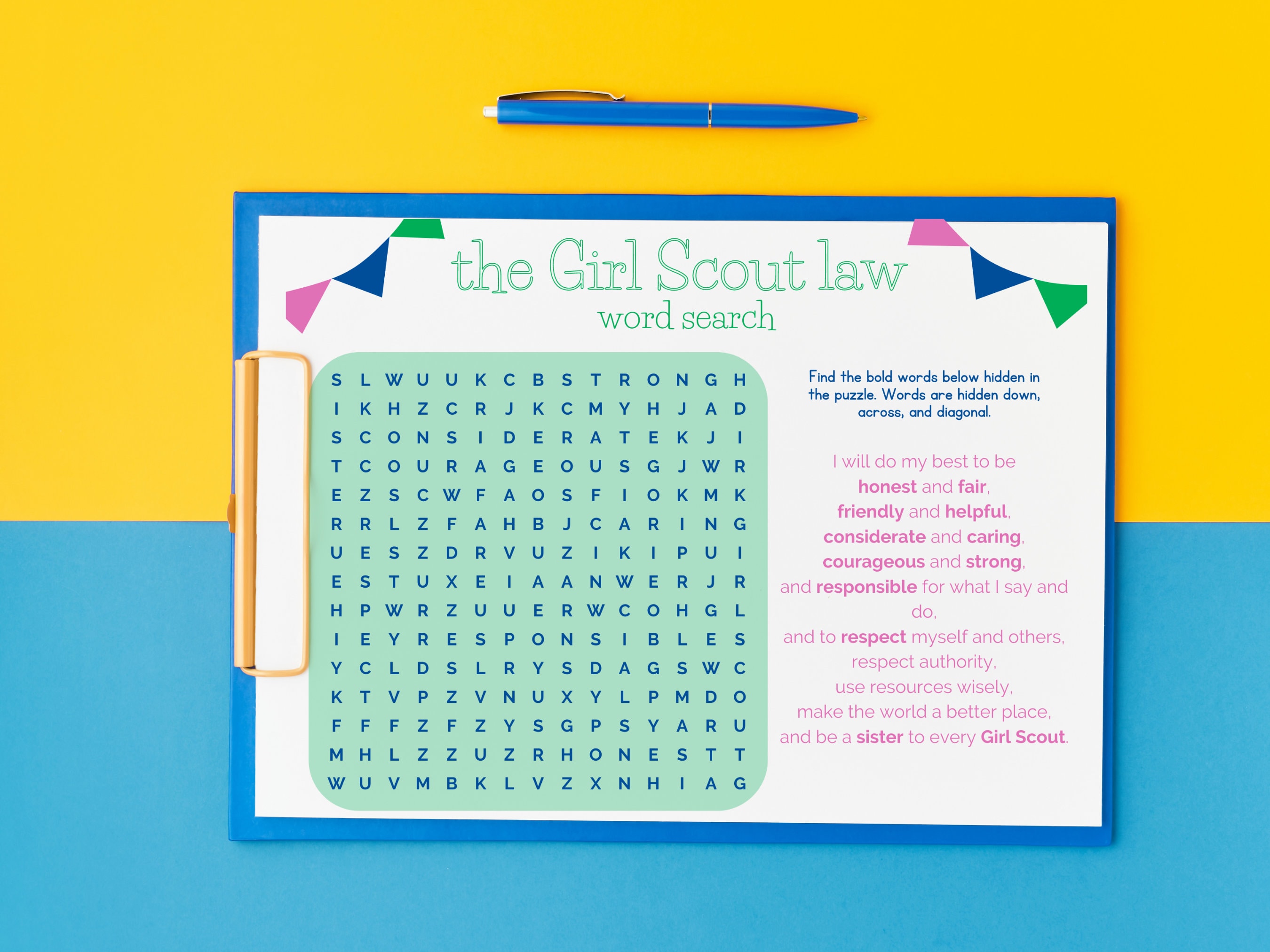 Girl Scout Law Word Search Girl Scouts Daisies Activities - Etsy España