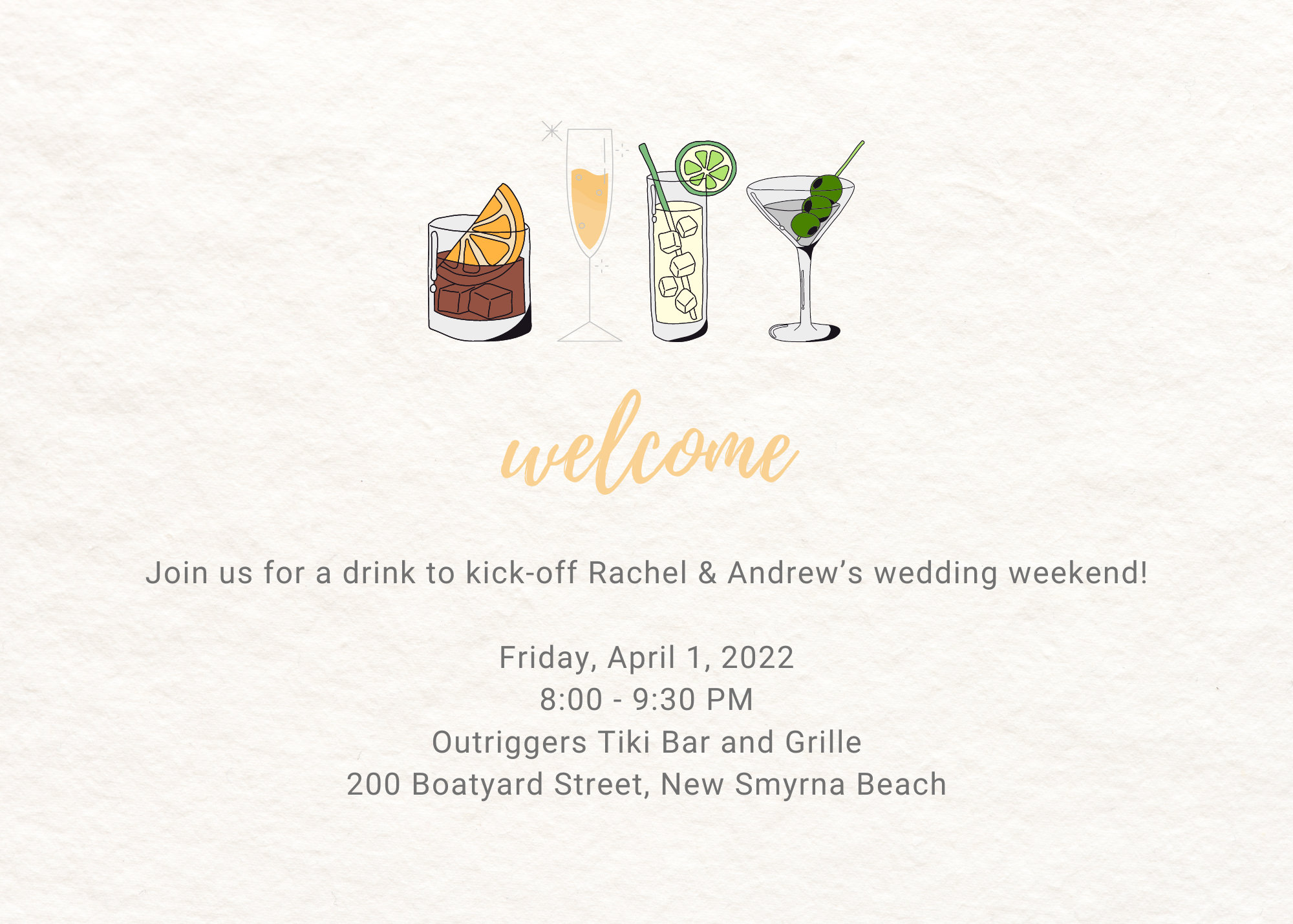 Wedding Welcome Drinks Invitation Template - Etsy