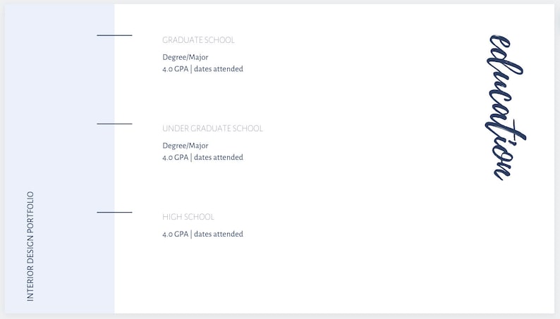 Modern Blue Portfolio Template - Etsy
