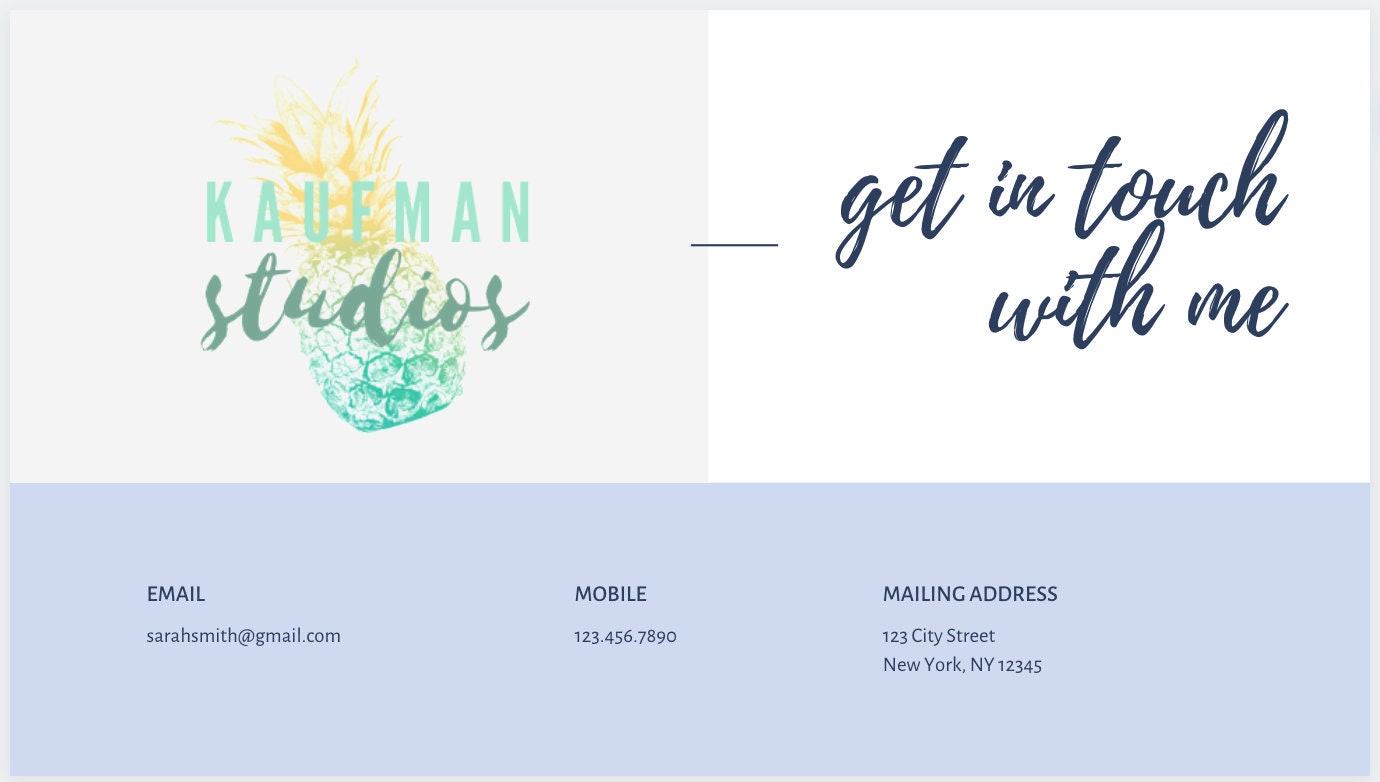 Modern Blue Portfolio Template - Etsy
