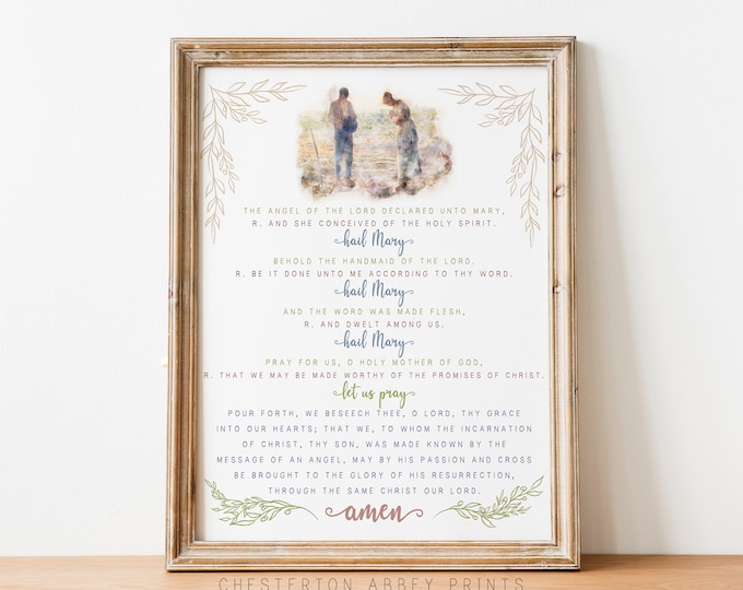 The Angelus Prayer Printable Wall Art Pour Forth We Beseech - Etsy