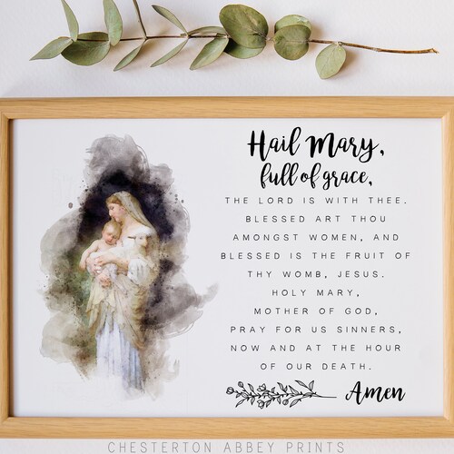 Printable Prayer Cards Hail Mary Our Father Glory Be - Etsy Singapore