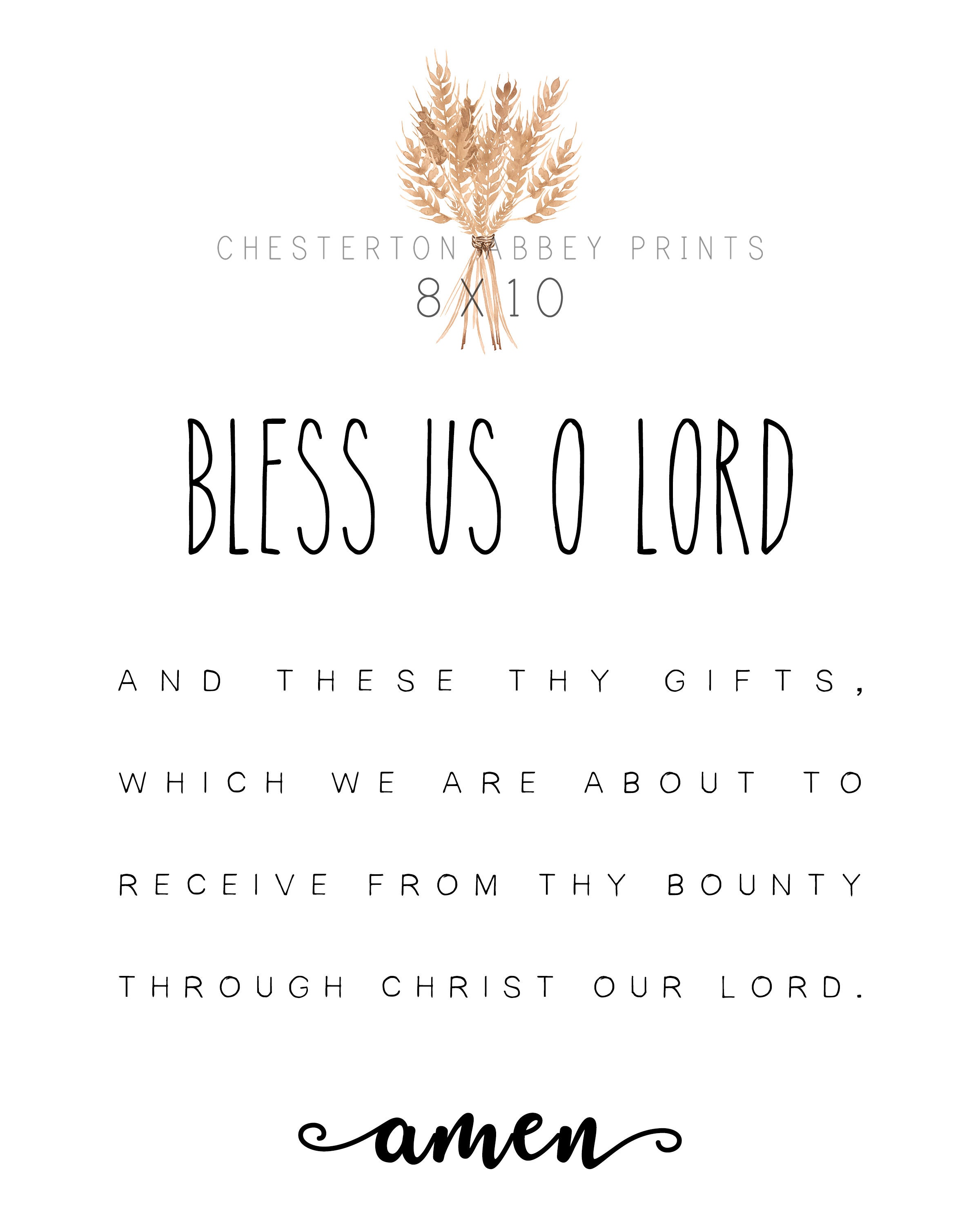 Bless Us O Lord Simple Print | Etsy