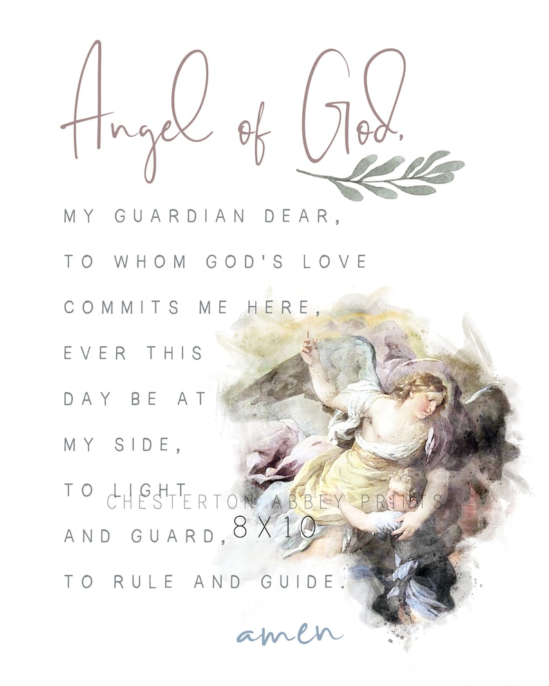Guardian Angel Prayer Print | Etsy