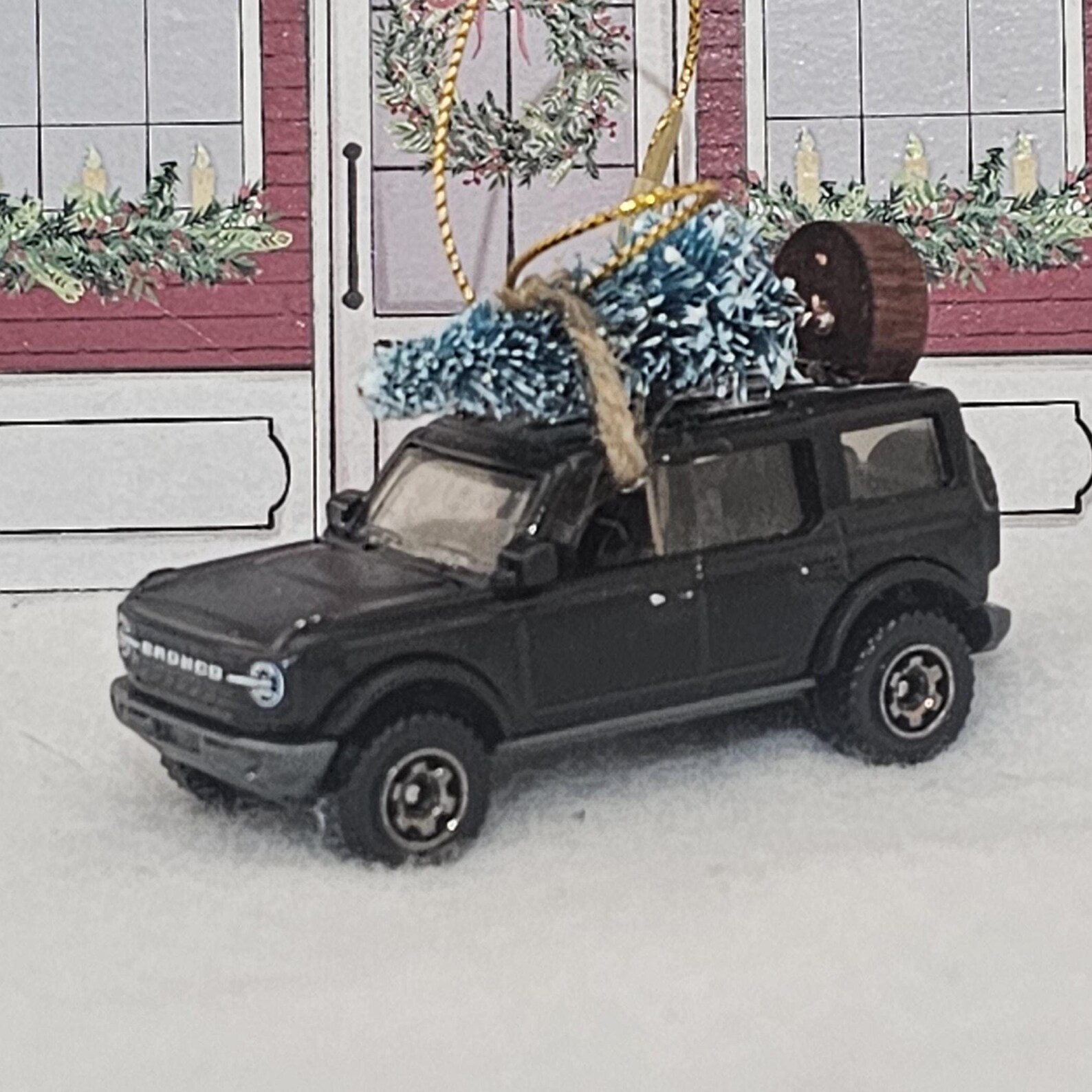 VHTF RARE 2021 Ford Bronco 4 Door Carrying Christmas Tree Car Ornament ...