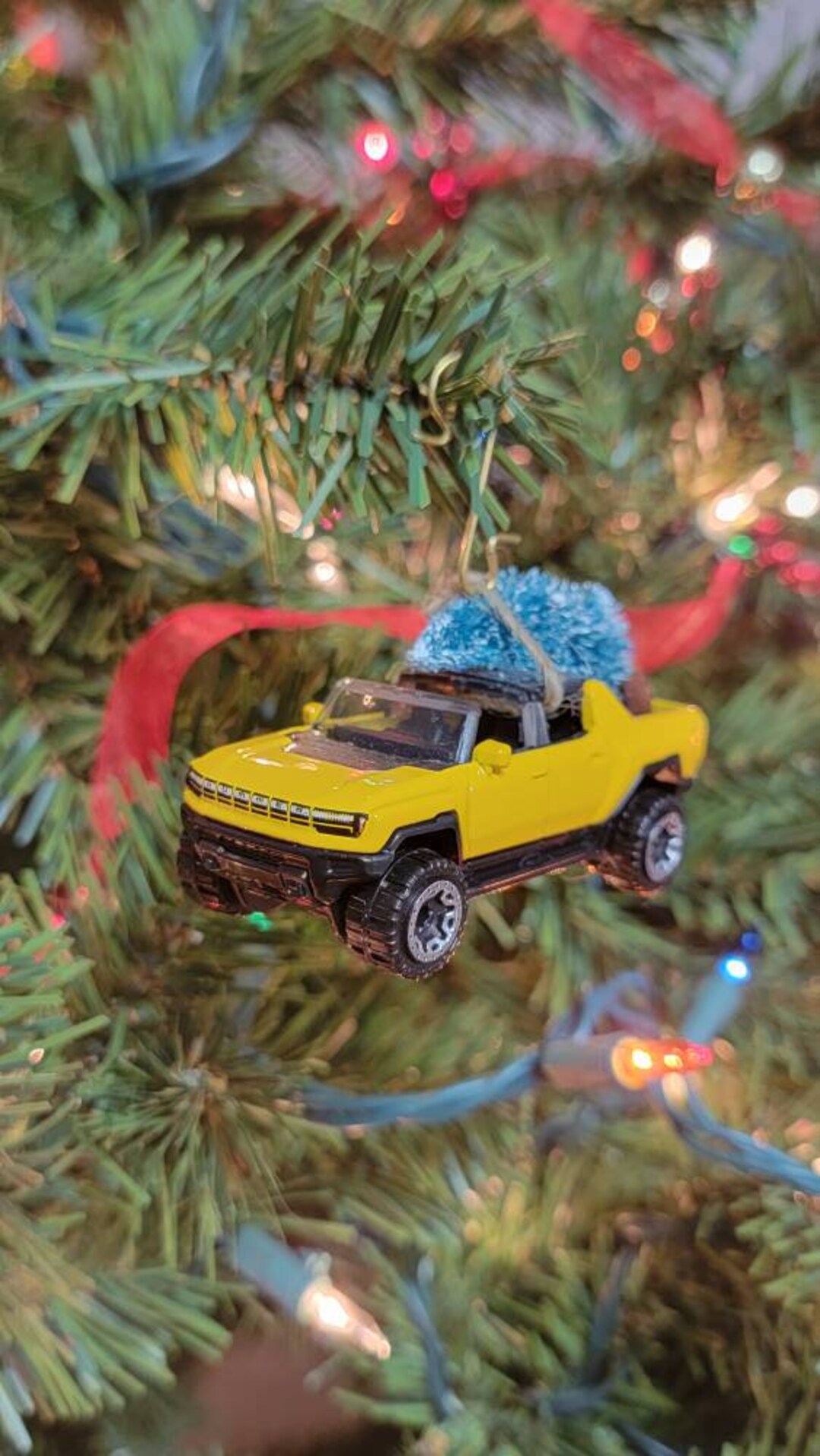 GMC Hummer EV Carrying Christmas Tree Ornament Gift for Him Husband ...