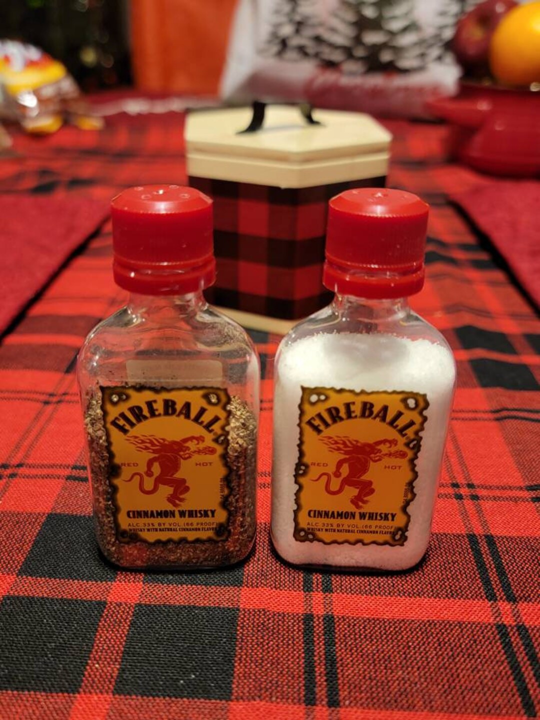 2 Cute Sets of the "original" Fireball Cinnamon Whiskey Salt and Pepper ...