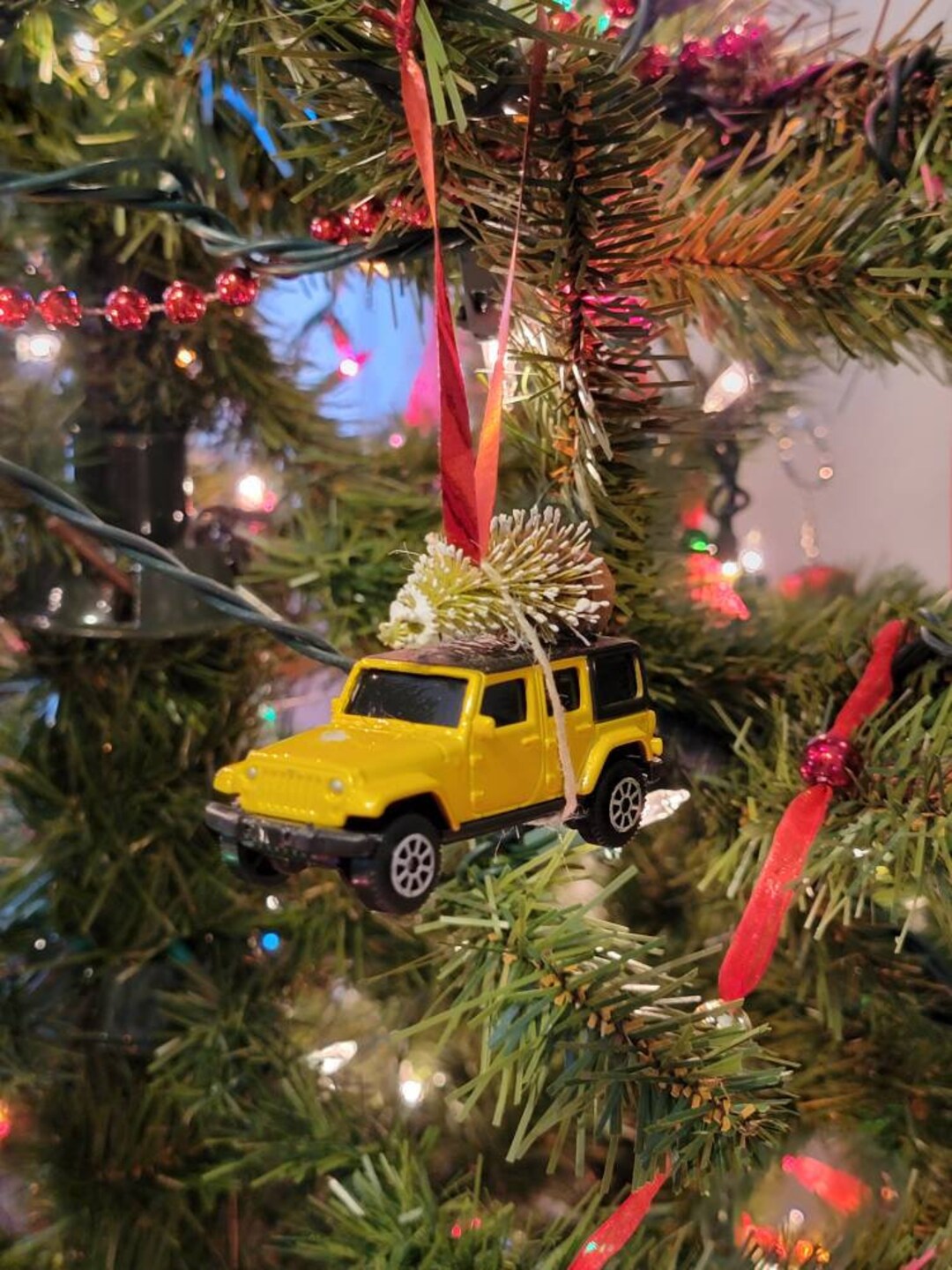 Jeep Wrangler Carrying Christmas Tree Ornament Gift Husband Boyfriend ...