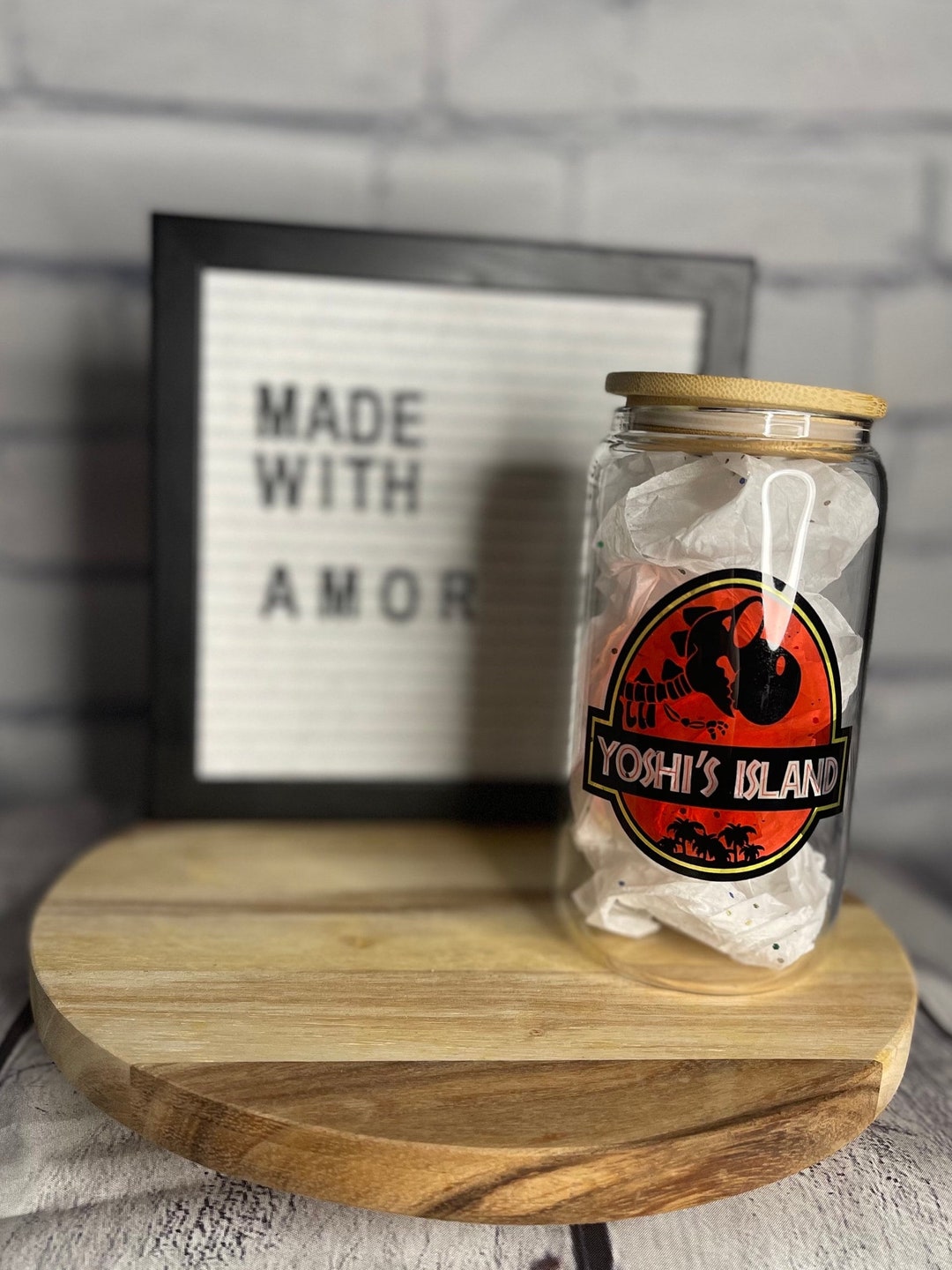 Yoshis Island Glass Can Cup - Etsy