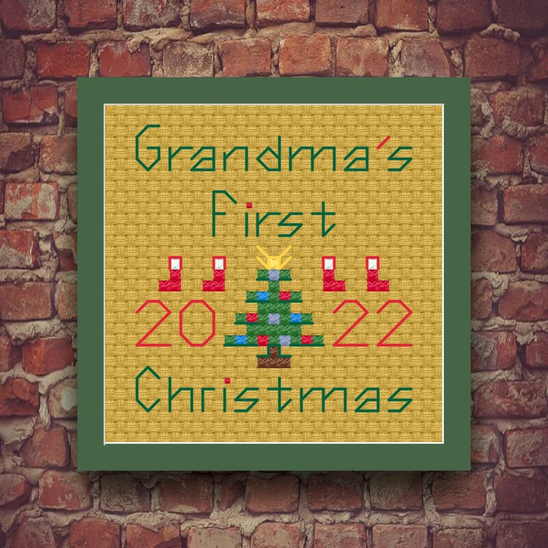 Grandma's First Christmas Cross Stitch Pattern Small Instant PDF ...