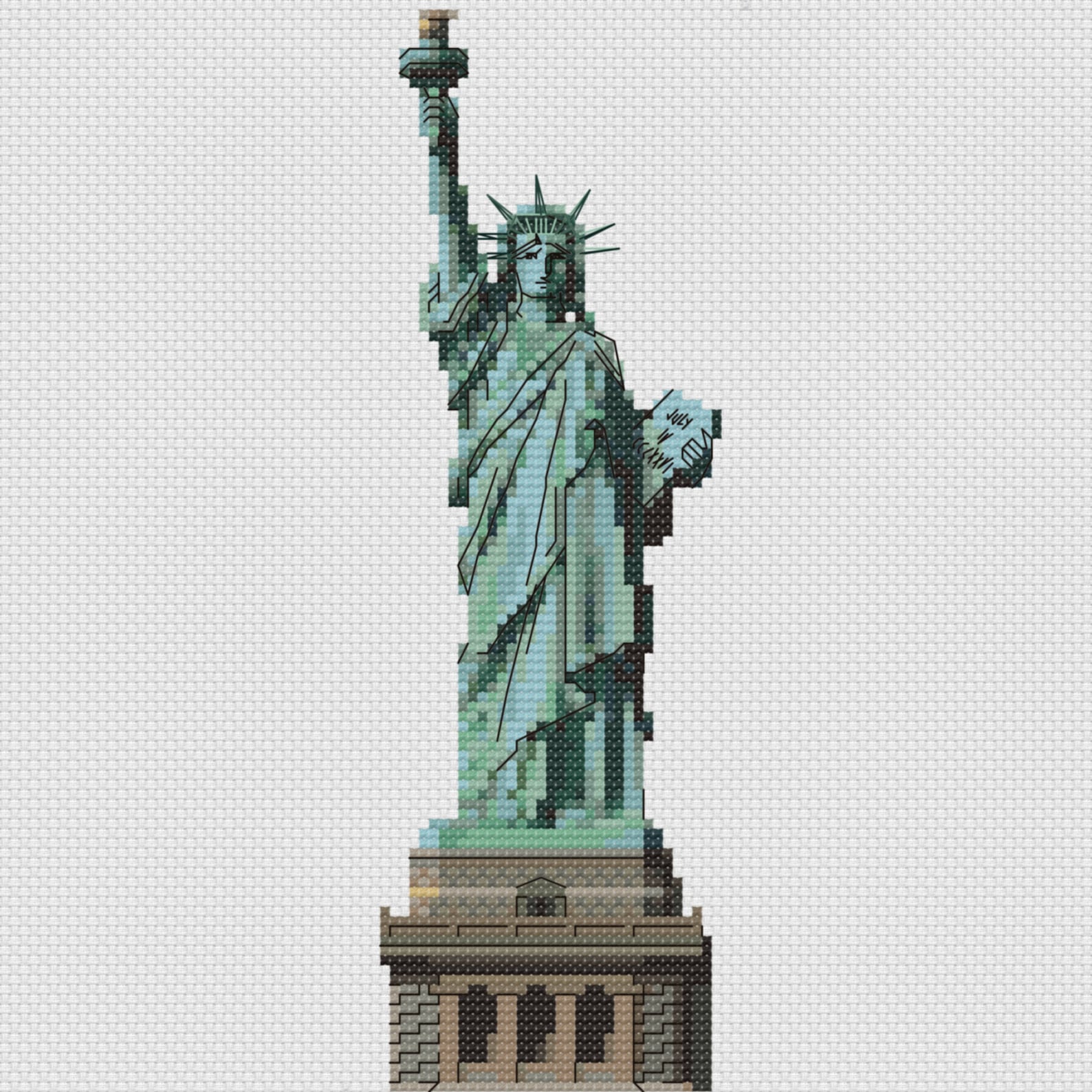 Statue Of Liberty Patriotic American Cross Stitch Pattern | Etsy