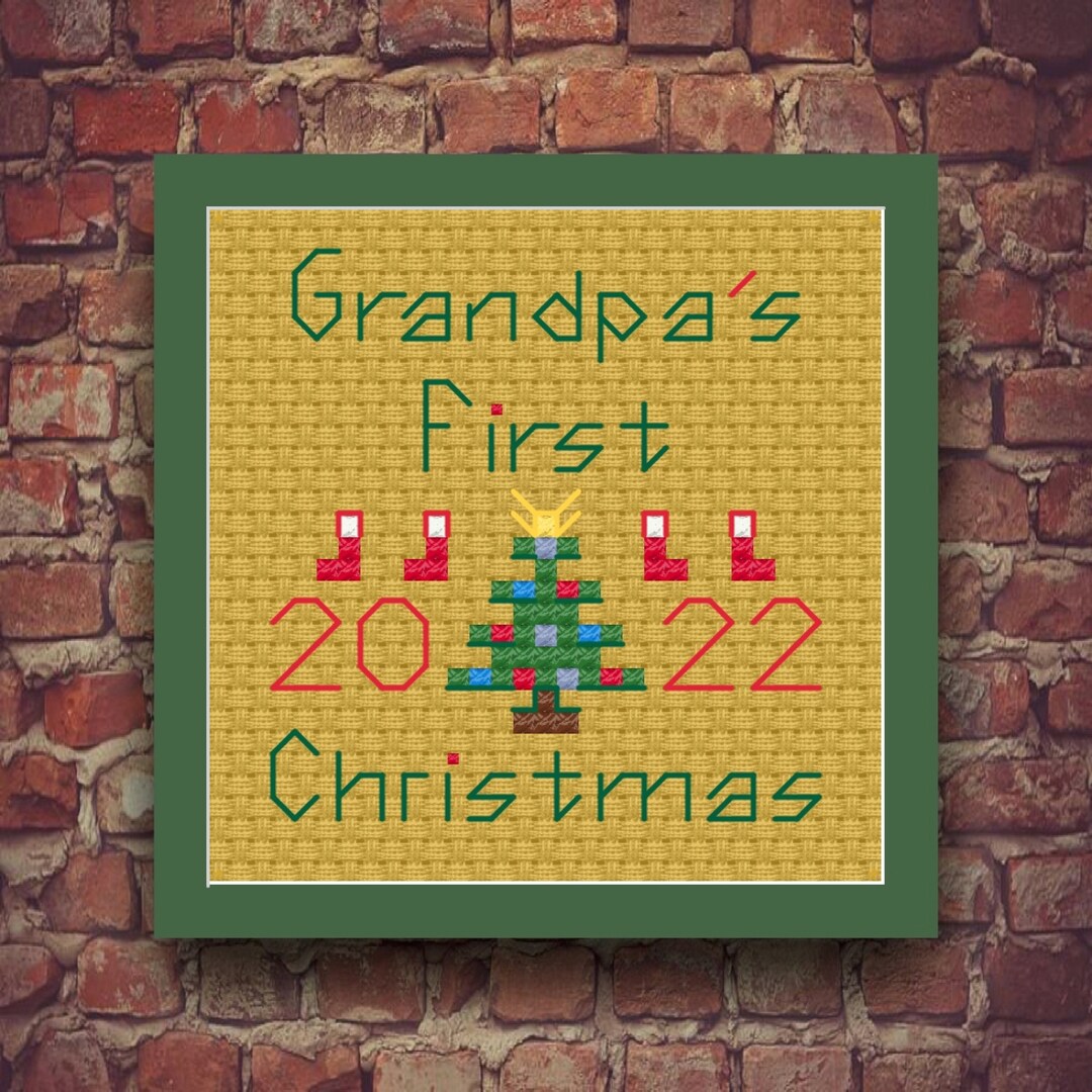 Grandpa's First Christmas Cross Stitch Pattern Small Instant PDF ...