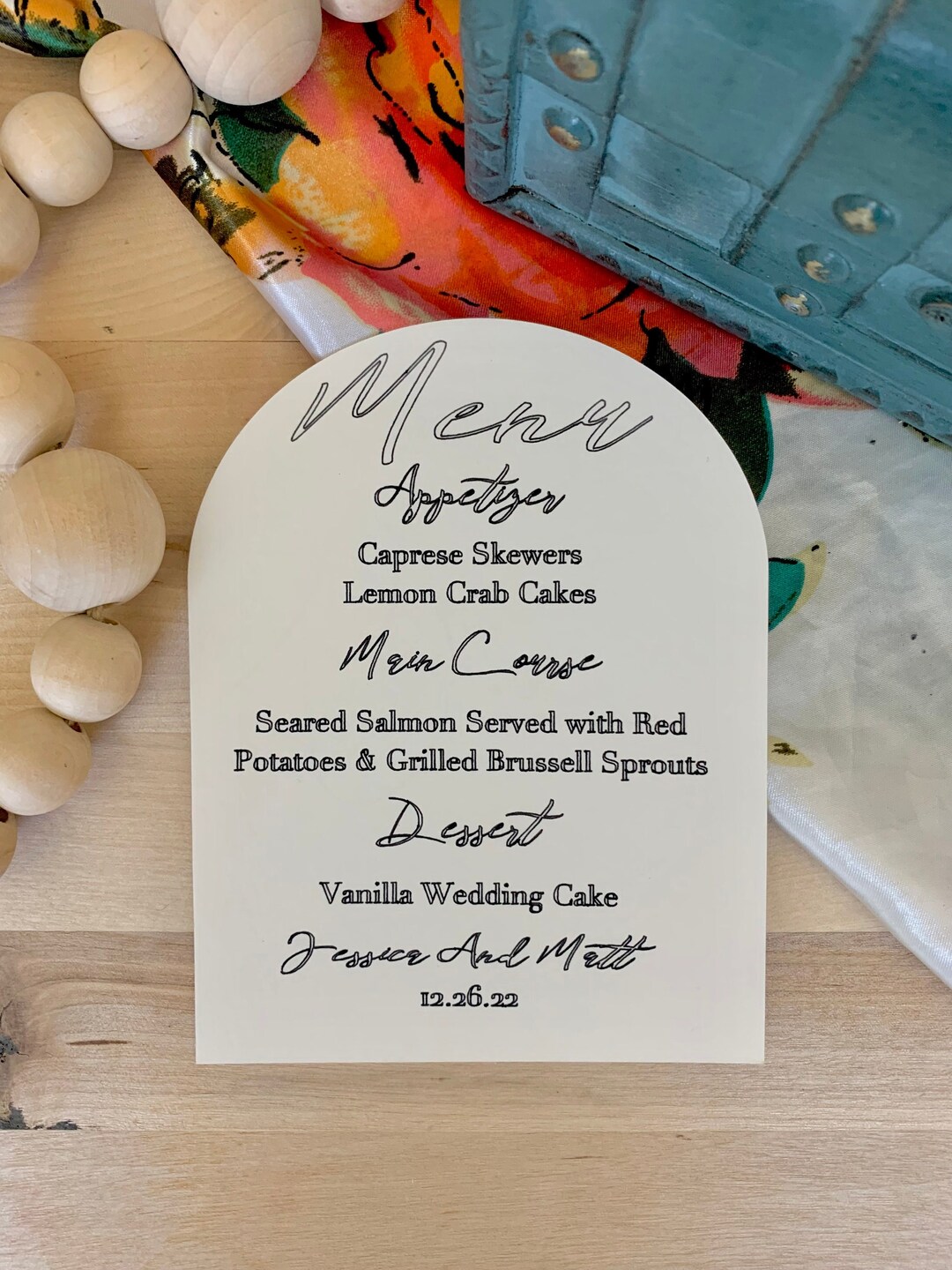 Custom Arch Dinner Menu Wedding Arch Dinner Menu - Etsy