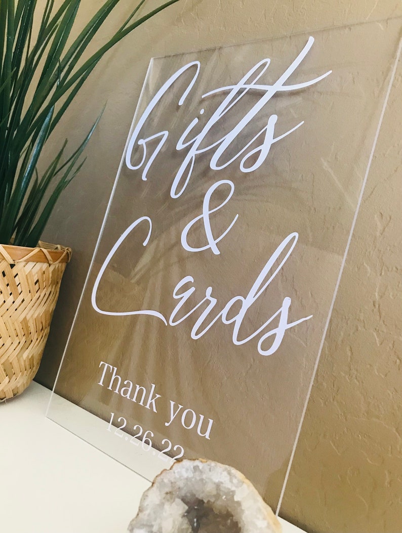 Acrylic Wedding Gifts and Cards Sign - Etsy