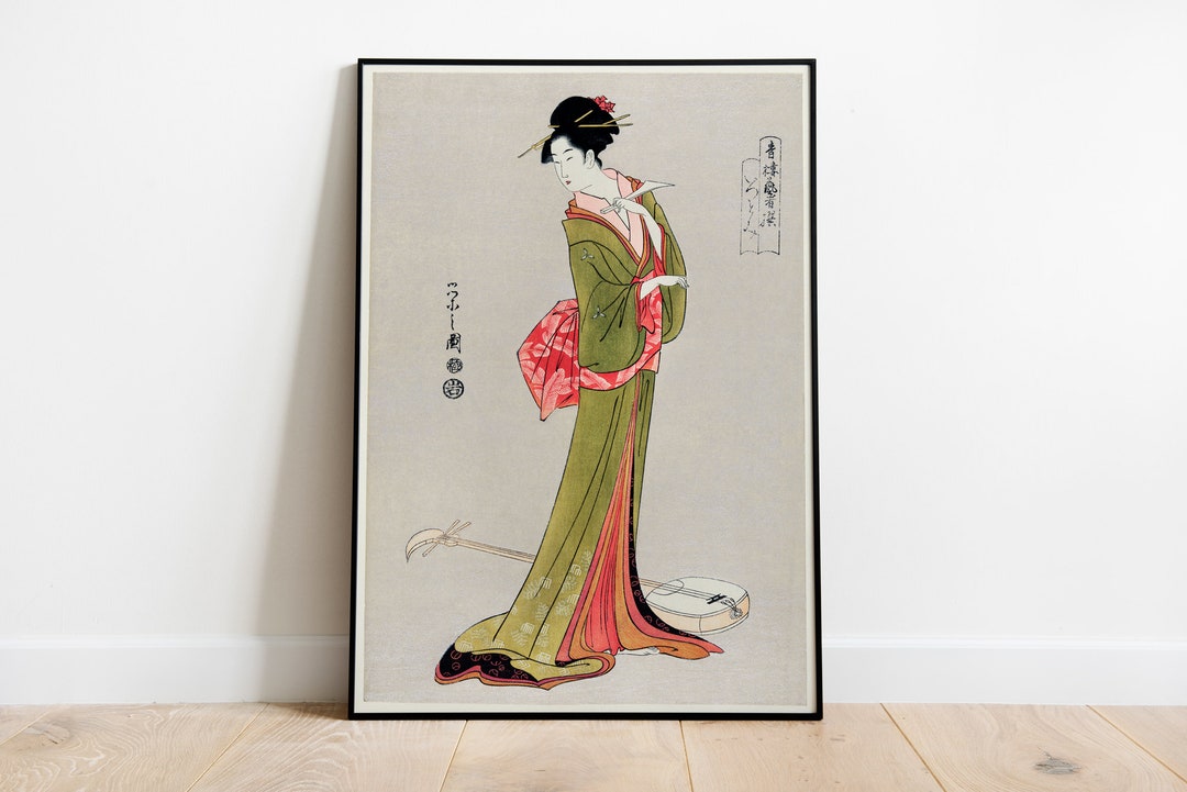 Japanese Antique Art Print — Itsutomi by Eishi Hosoda — Japanese Art ...